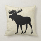 Moose Silhouette | Cute Country Wildlife | Cabin Throw Pillow | Zazzle.com