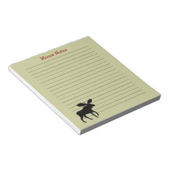 Moose Silhouette Custom Wildlife Lined Notepad | Zazzle