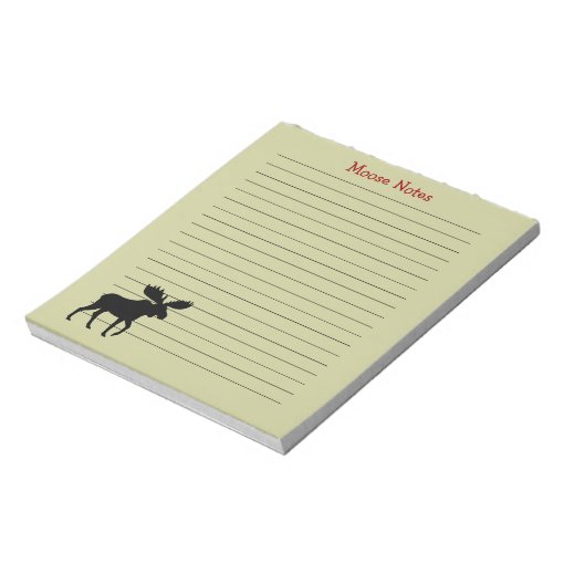 Moose Silhouette Custom Wildlife Lined Notepad | Zazzle