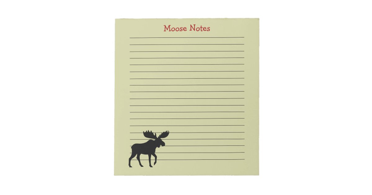 Moose Silhouette Custom Wildlife Lined Notepad | Zazzle