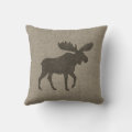 Moose Silhouette | Cute Country Wildlife | Cabin Throw Pillow | Zazzle