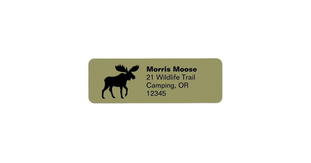 Moose Silhouette Wildlife Return Address Labels | Zazzle