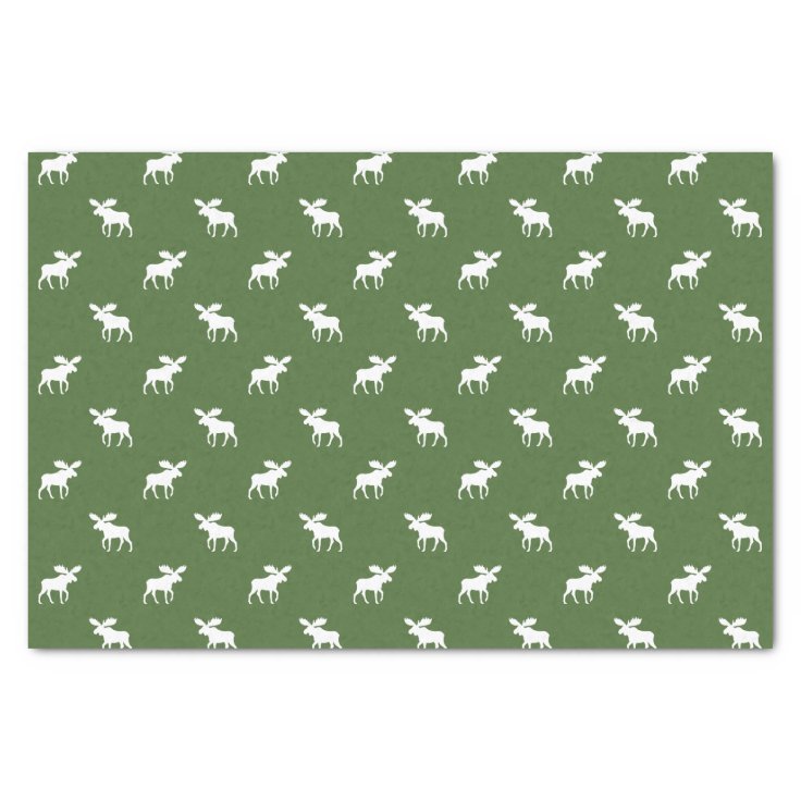 Moose Silhouettes Pattern Tissue Paper | Zazzle