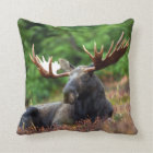 Wilderness Moose on Rustic Wood Cabin Throw Pillow | Zazzle.com