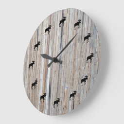 Moose Time Barn Wood Clock Design | Zazzle