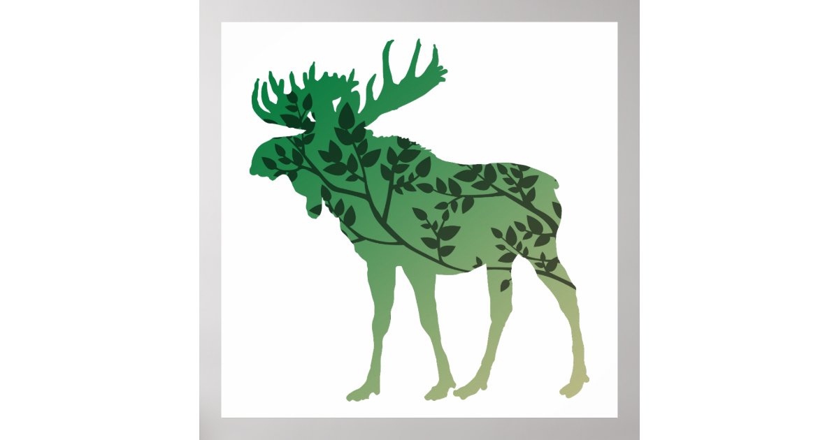 Moose Tree Poster | Zazzle