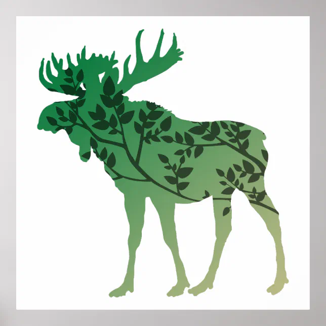 Moose Tree Poster | Zazzle
