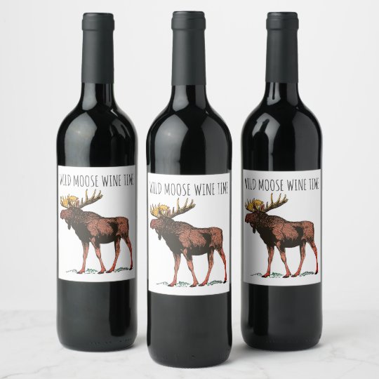 Moose Wildlife Wine Labels | Zazzle.com