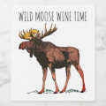 Moose Wildlife Wine Labels | Zazzle