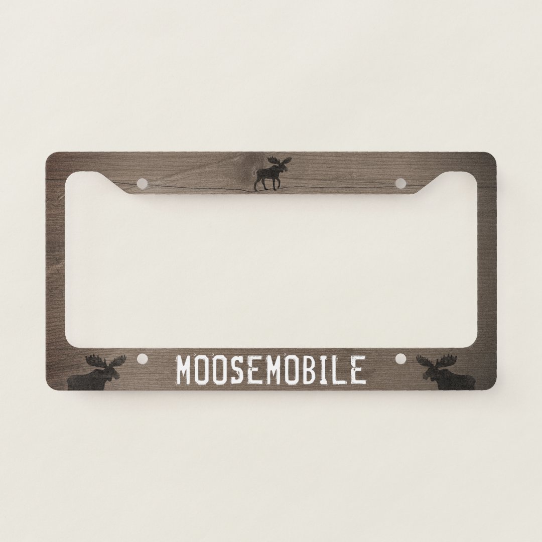 Moosemobile - Moose Silhouettes Custom License Plate Frame | Zazzle