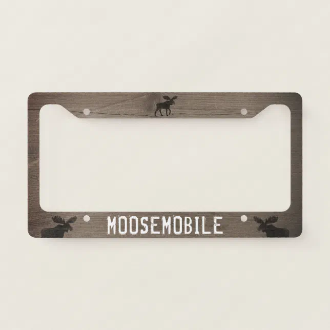 Moosemobile - Moose Silhouettes Custom License Plate Frame | Zazzle