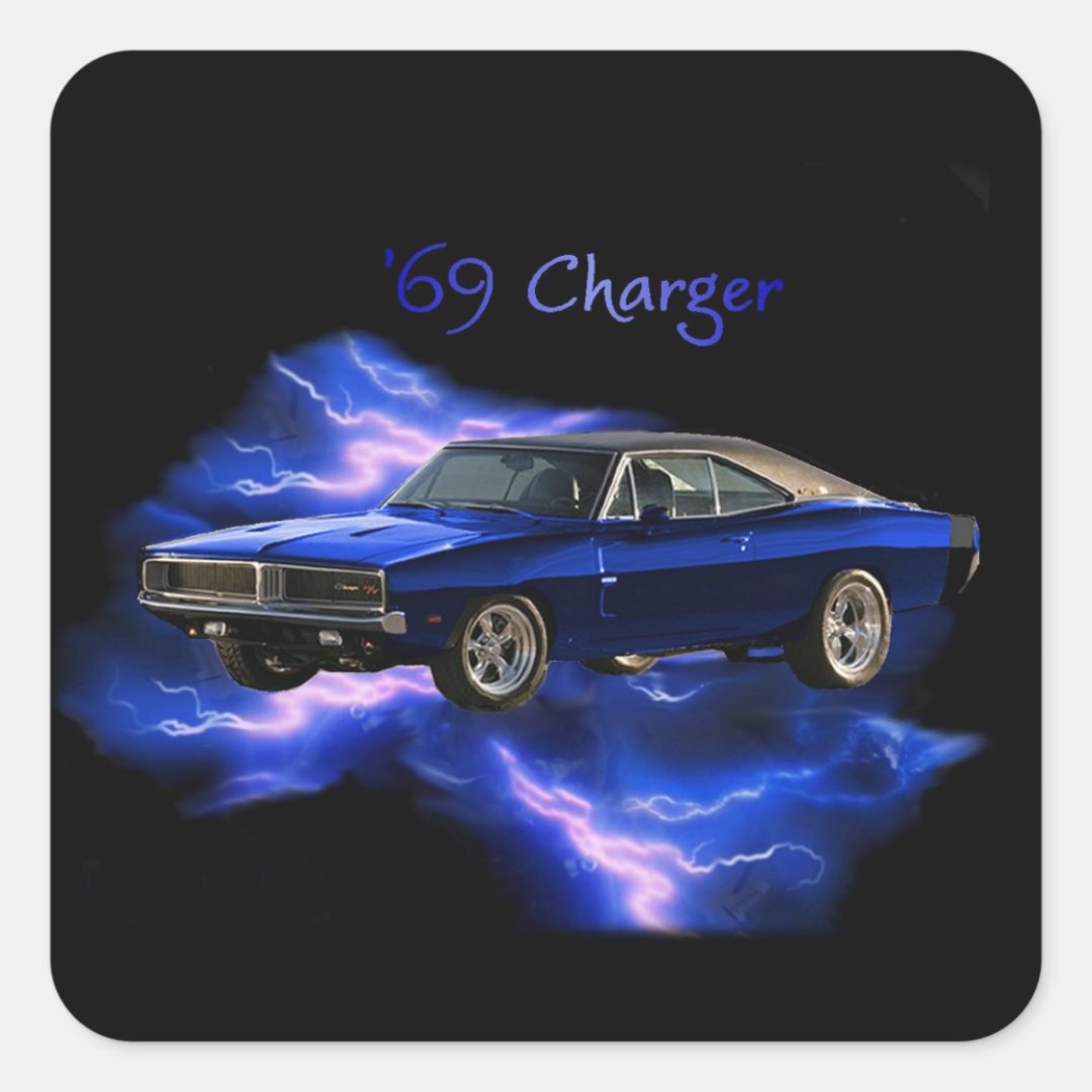 Mopar: '69 Dodge Charger Square Sticker | Zazzle