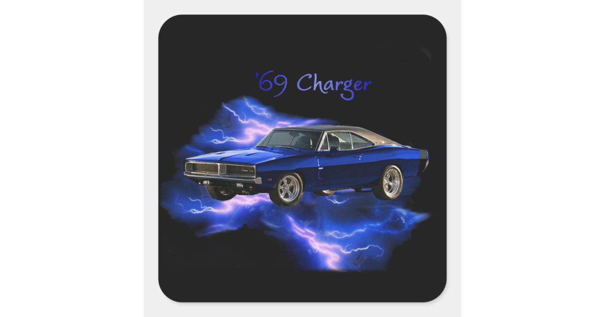 Mopar: '69 Dodge Charger Square Sticker | Zazzle