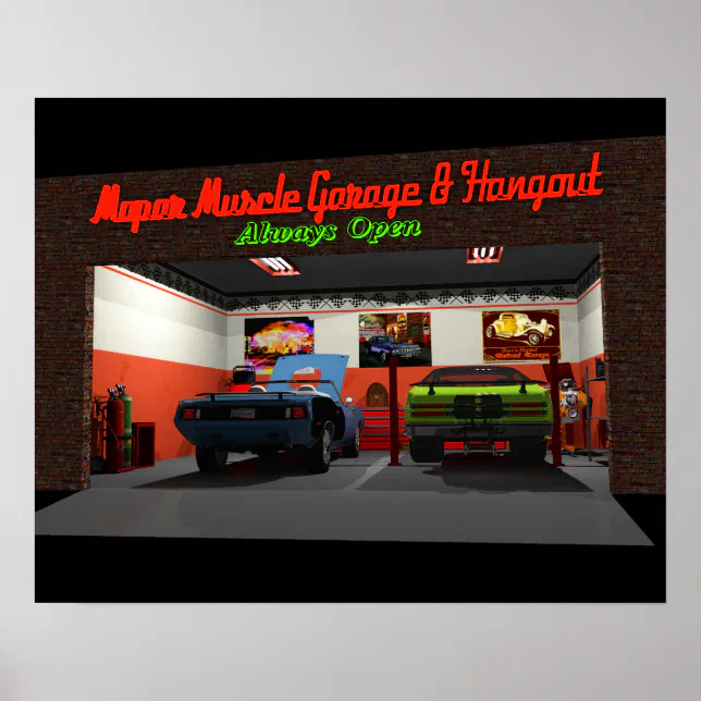 Mopar Garage Poster | Zazzle