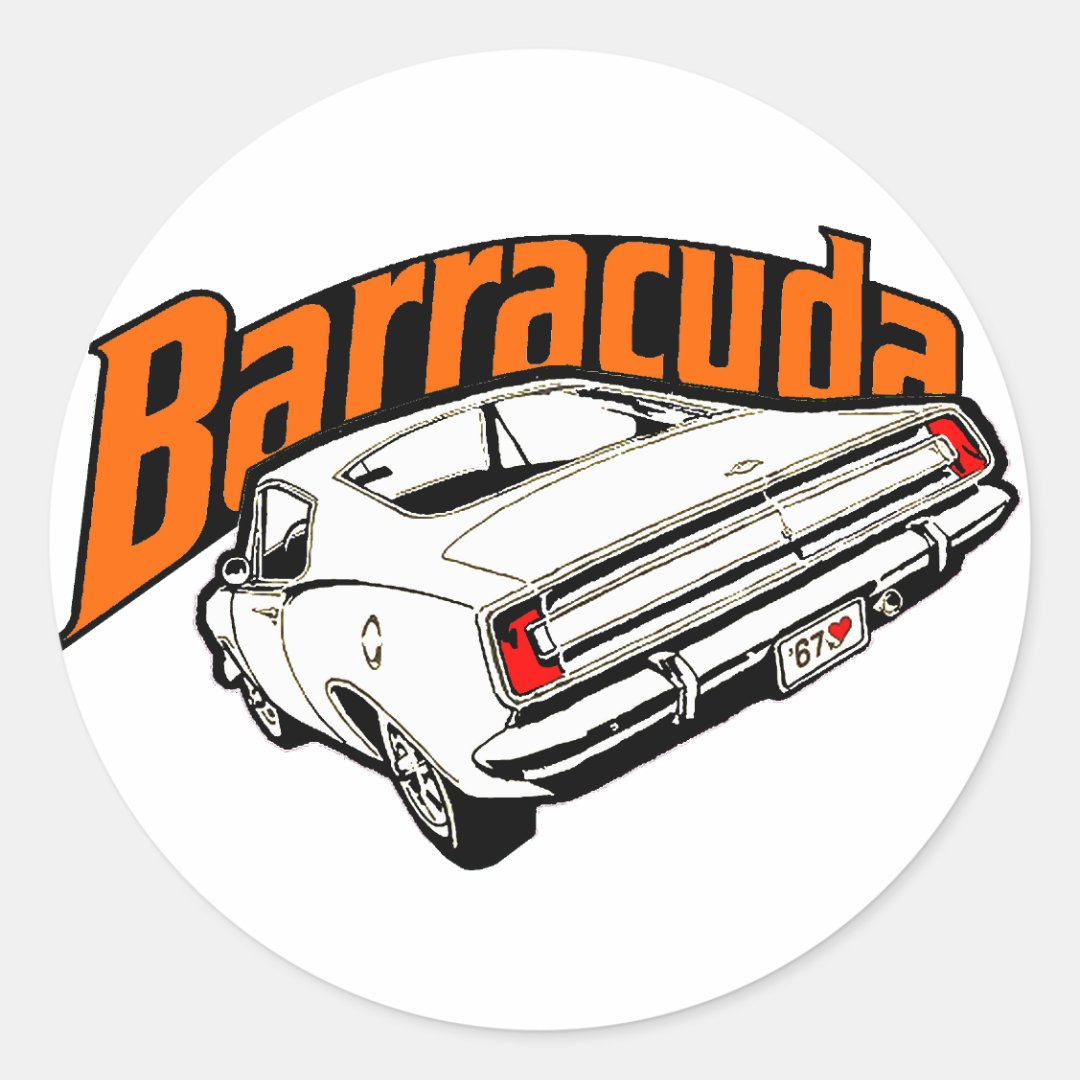 Mopar - Plymouth Barracuda Classic Round Sticker | Zazzle