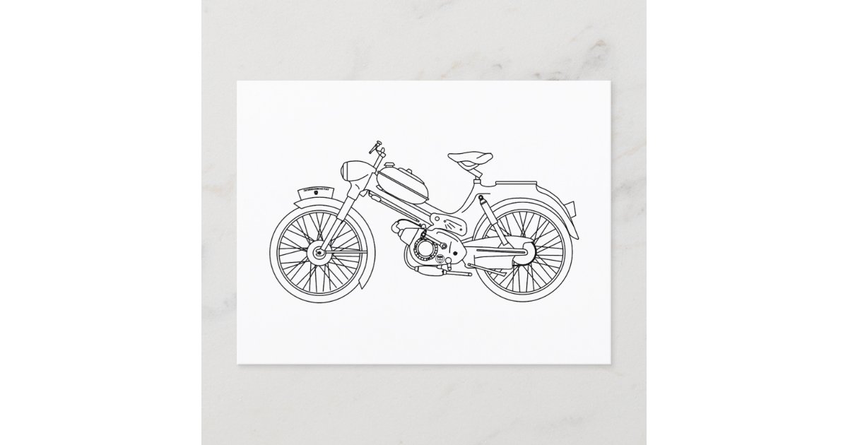 Moped PUCH MS 50 Motor Scooter Blueprint Postcard | Zazzle