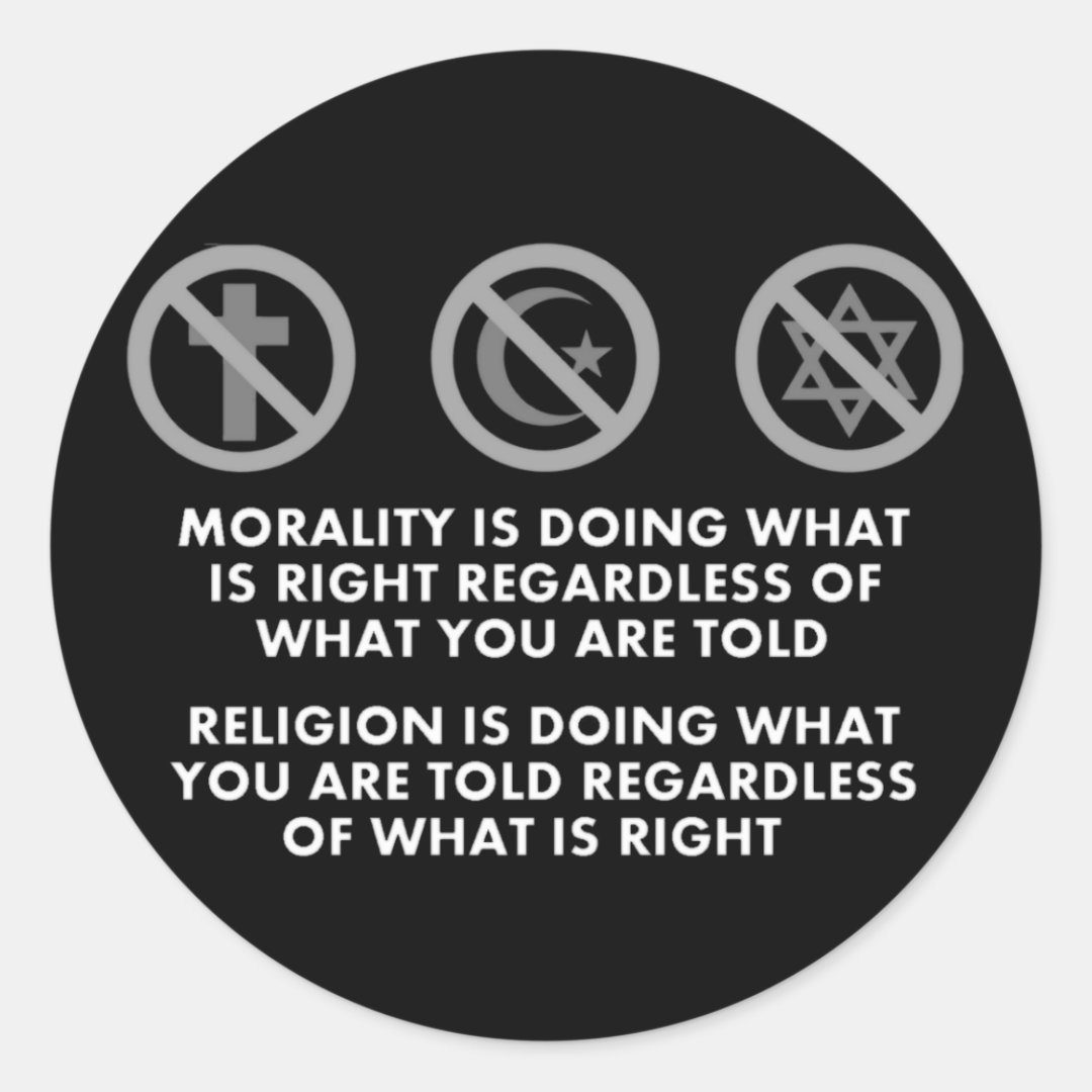 Morality and Religion Classic Round Sticker | Zazzle