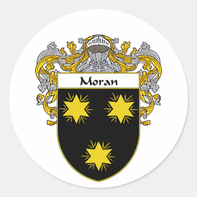 Moran Coat of Arms (Mantled) Classic Round Sticker | Zazzle