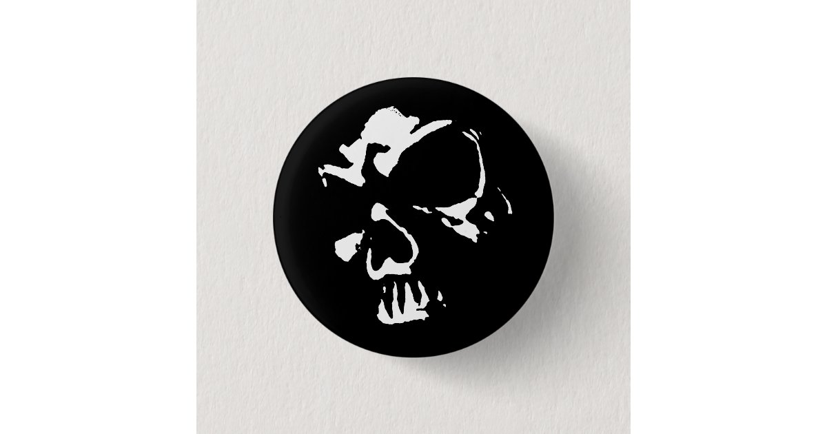 Morbid Skull Button | Zazzle