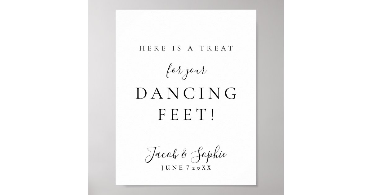 Mordern Dancing feet wedding sign | Zazzle