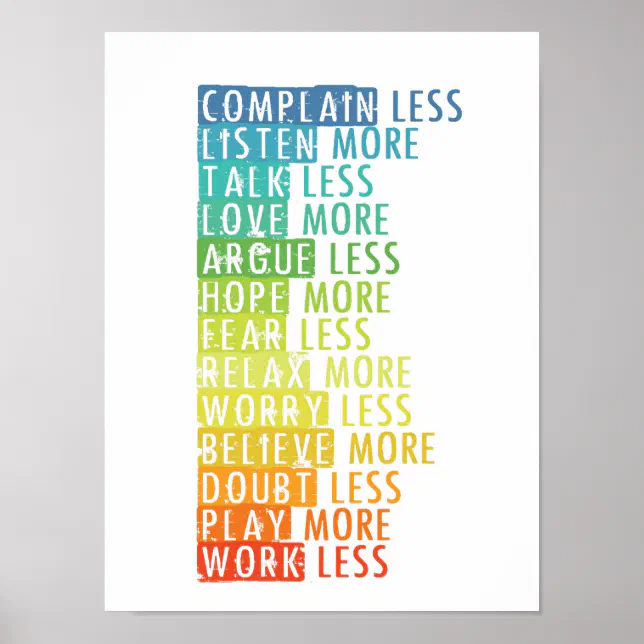 More and Less Poster | Zazzle
