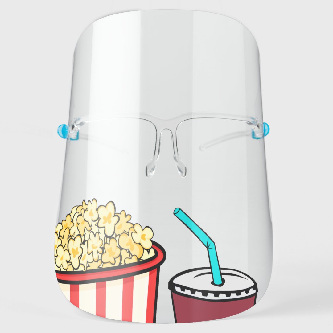 More Colors in Shop - Movie Popcorn Soda Funny Face Shield | Zazzle