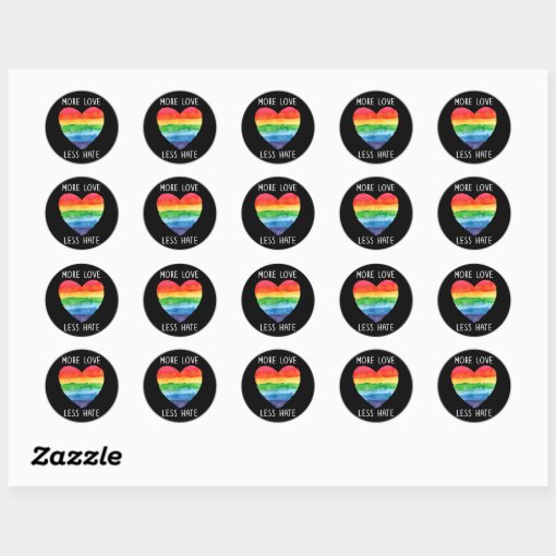 More Love Less Hate Stickers | Zazzle