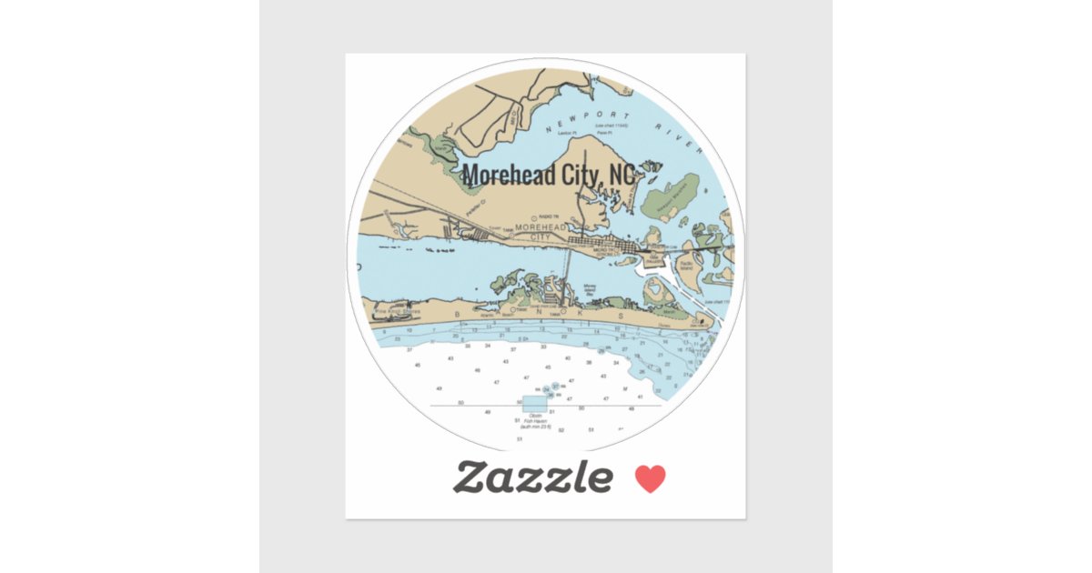 Morehead City NC Chart Sticker | Zazzle