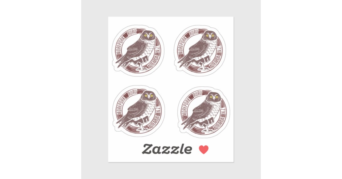 Morepork Ruru New Zealand Bird Sticker | Zazzle
