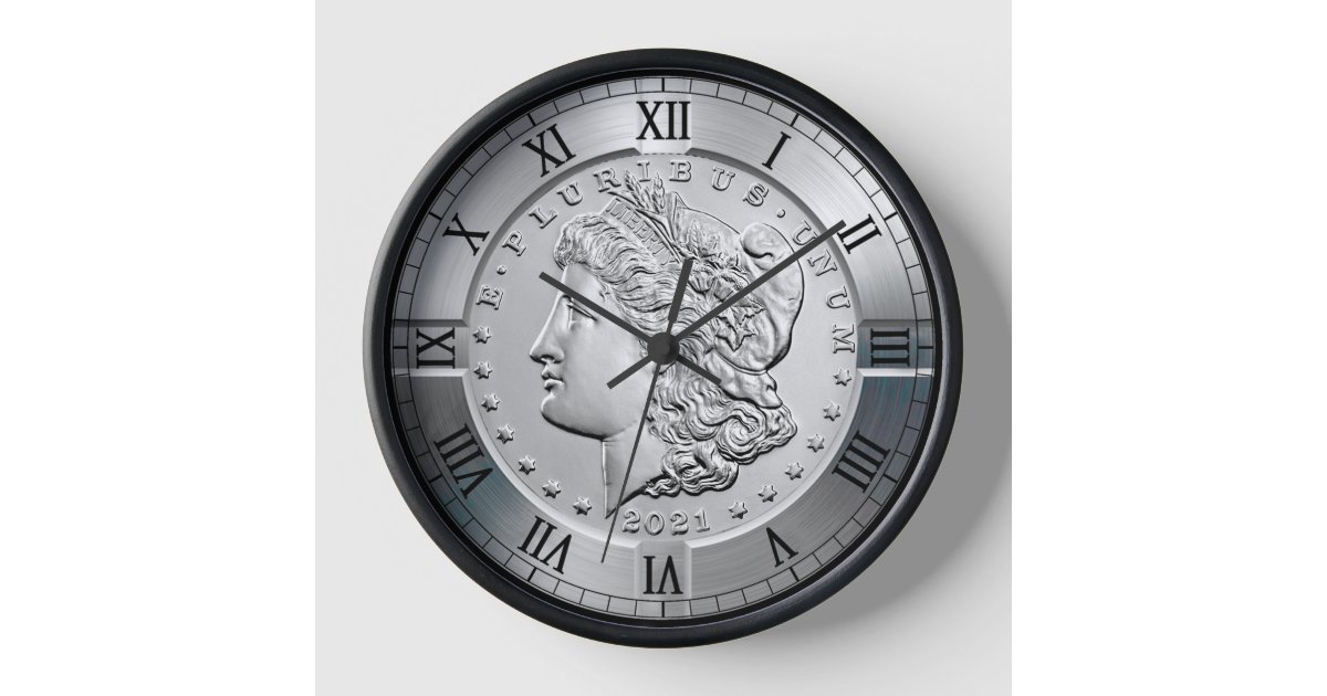 Morgan Commemorative Silver Dollar Obverse ~ * ~ Clock | Zazzle