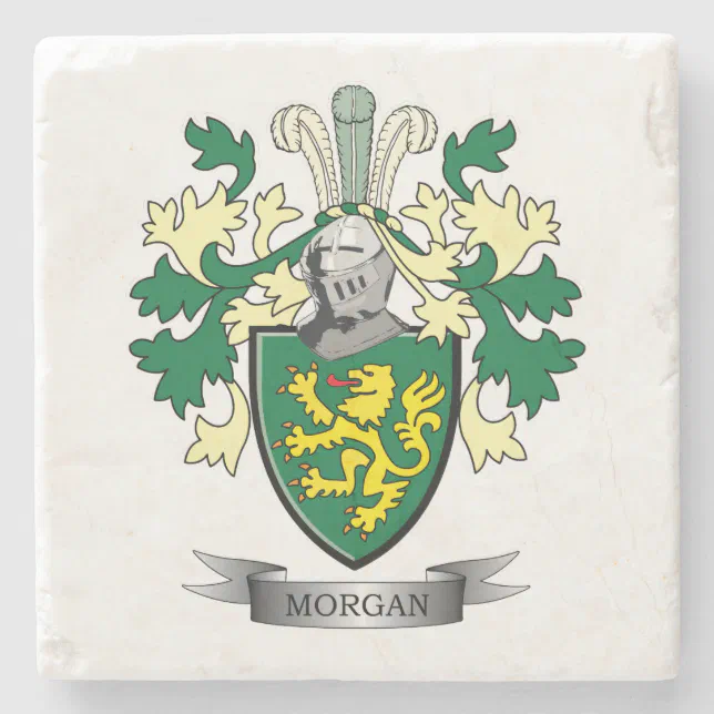 Morgan Family Crest Coat of Arms Stone Coaster | Zazzle