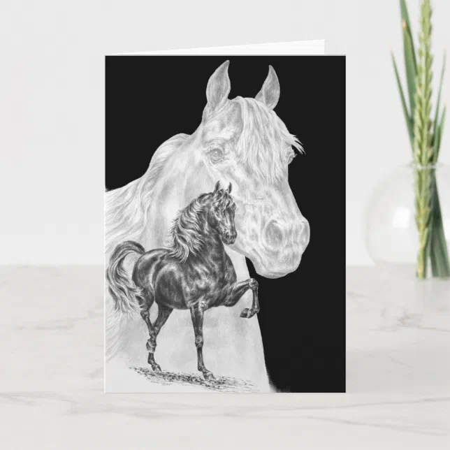 Morgan Horse Spirit Drawing by Kelli Swan Card | Zazzle