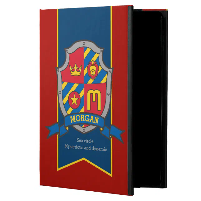 Morgan name meaning shield blue ipad case | Zazzle