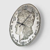Morgan Silver Dollar Clock with Numbers | Zazzle