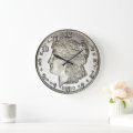 Morgan Silver Dollar Clock with Numbers | Zazzle