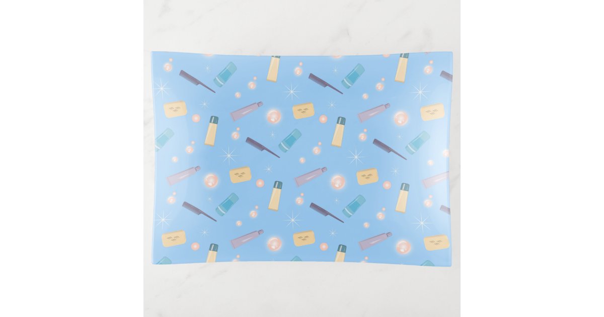 Morning Bathroom Ritual Collage Trinket Tray | Zazzle
