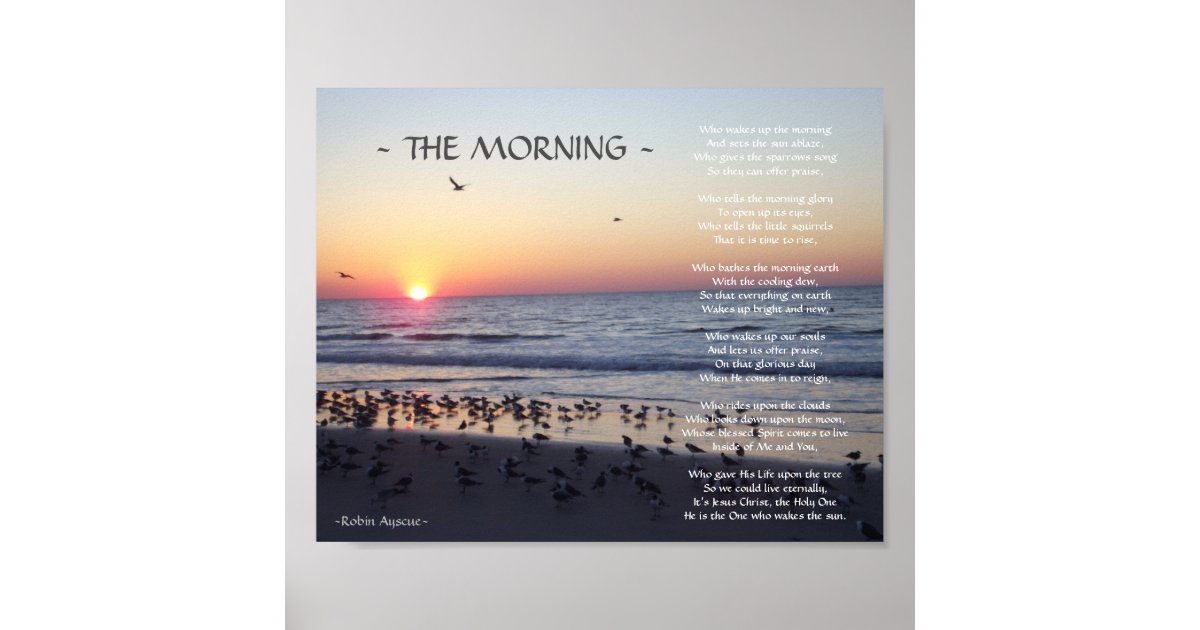 MORNING BEACH SUNRISE POEM POSTER | Zazzle