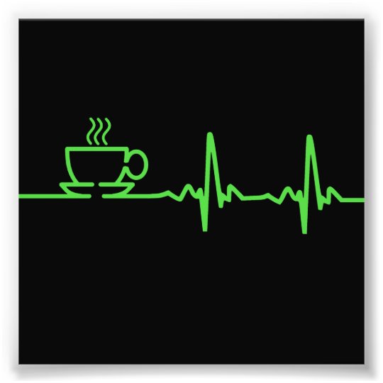 Morning Coffee Heartbeat EKG Photo Print | Zazzle.com
