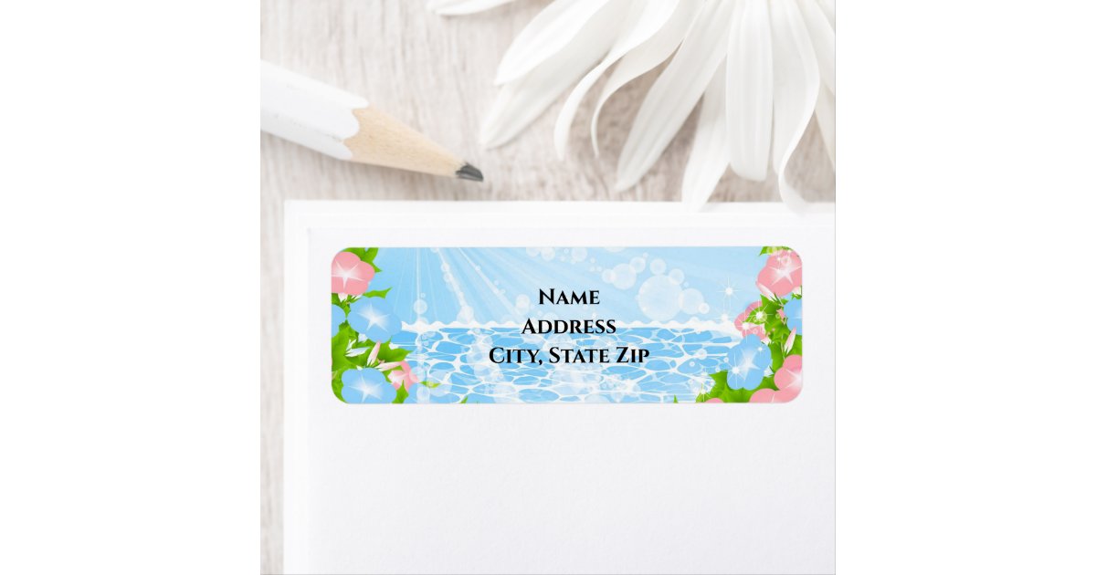 Morning Glory Return Address Labels | Zazzle