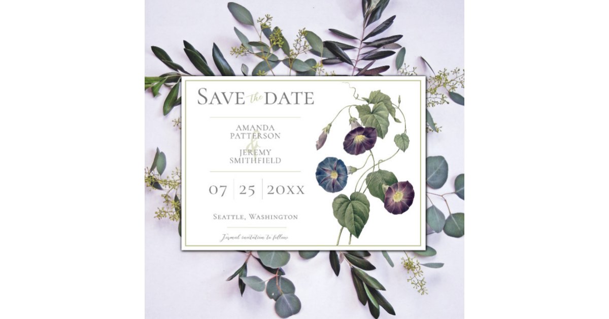 Morning Glory Save the Date | Zazzle