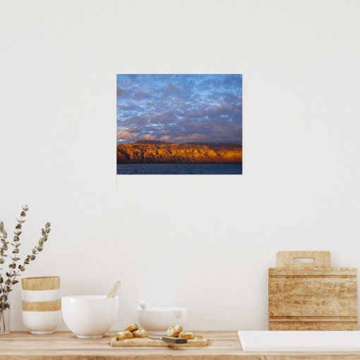 Morning light greets the Sierra de la Giganta Poster | Zazzle