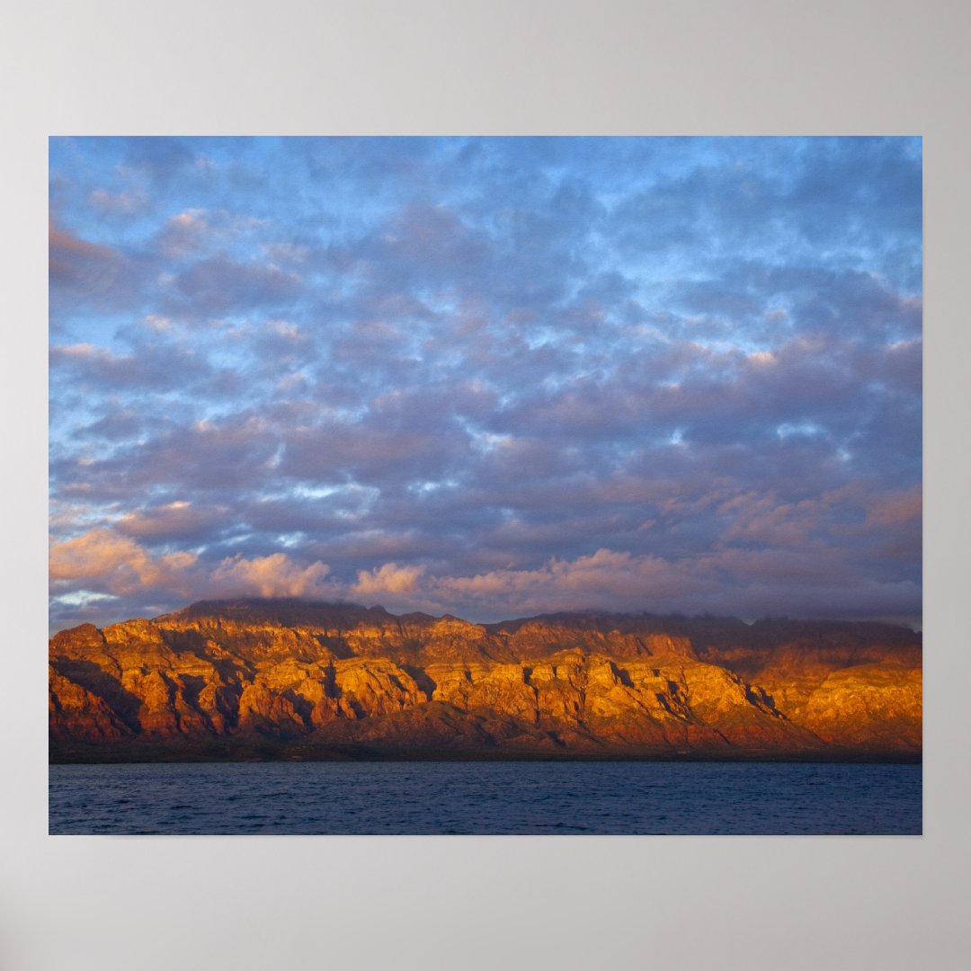 Morning light greets the Sierra de la Giganta Poster | Zazzle