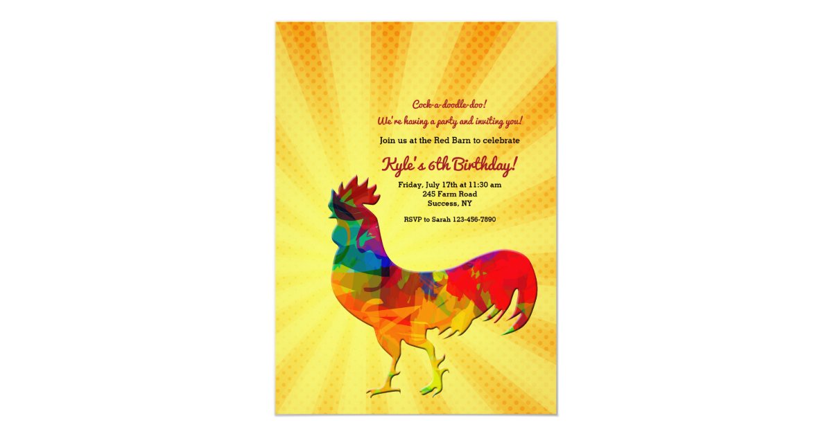 Morning Rooster Invitation | Zazzle.com