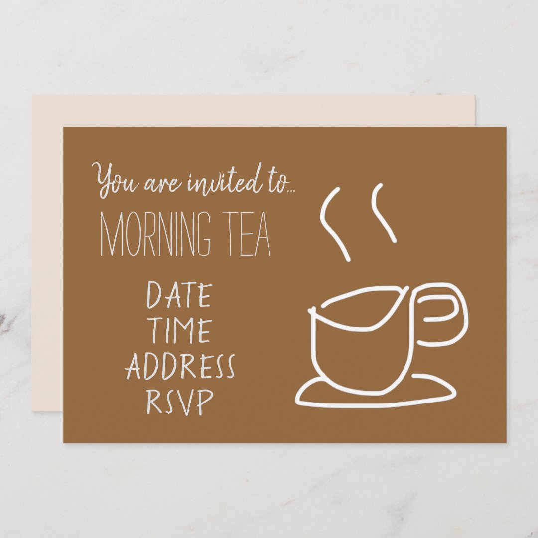 Morning Tea modern tea party Invitation | Zazzle