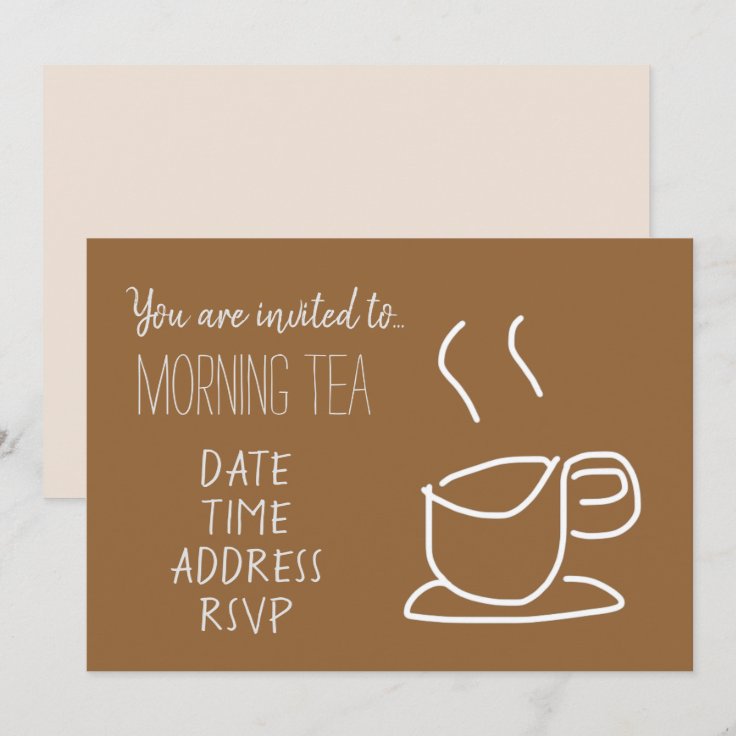 Morning Tea modern tea party Invitation | Zazzle