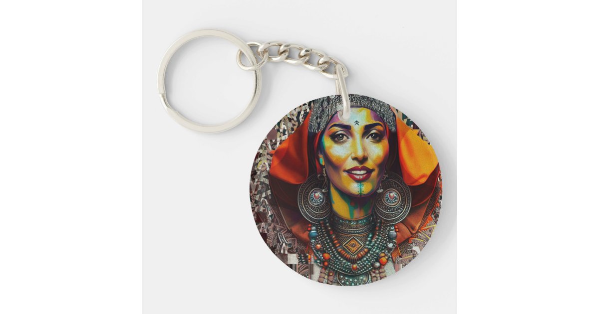 Moroccan Amazigh Beauty V2 Keychain | Zazzle