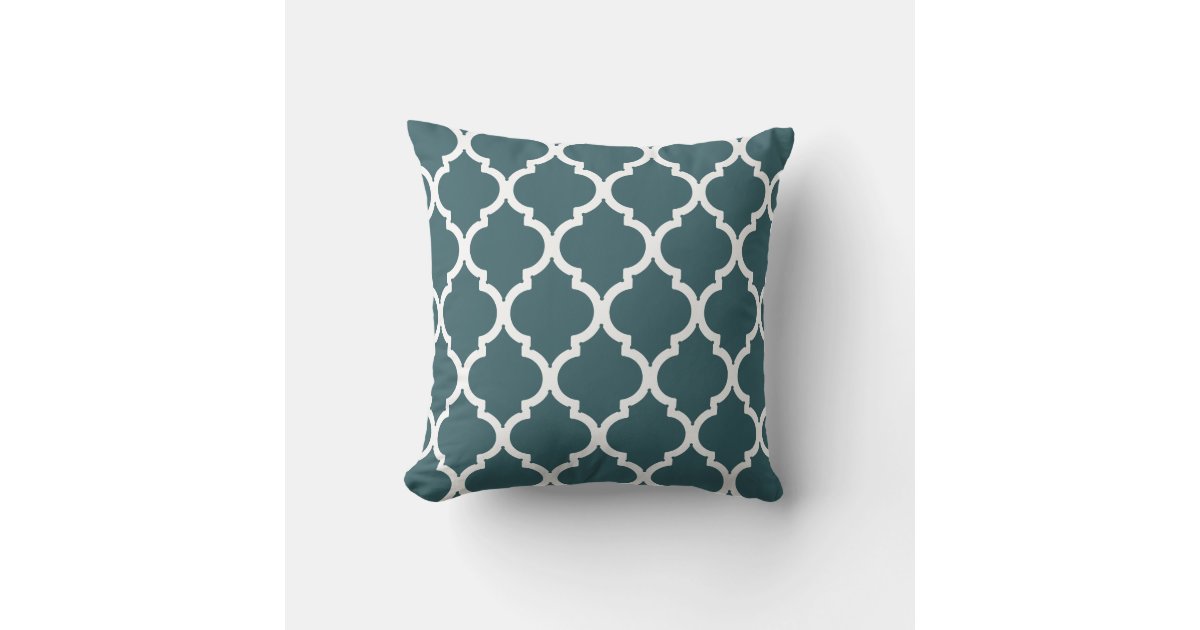 Moroccan Arabesque Style Print William Blue Throw Pillow | Zazzle