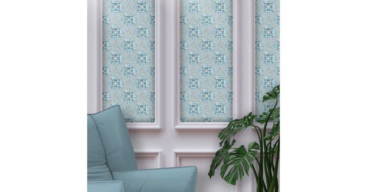 Moroccan Blue Marble & Pearl Wallpaper | Zazzle