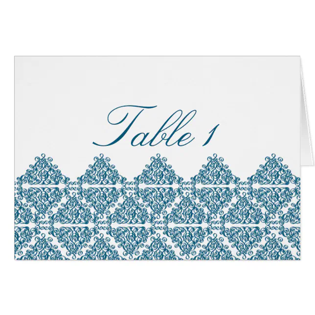 Moroccan Blue Table Number Card | Zazzle