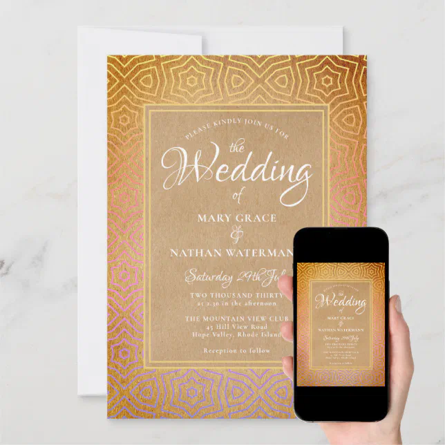 Moroccan Desert Chic Wedding Invitation | Zazzle